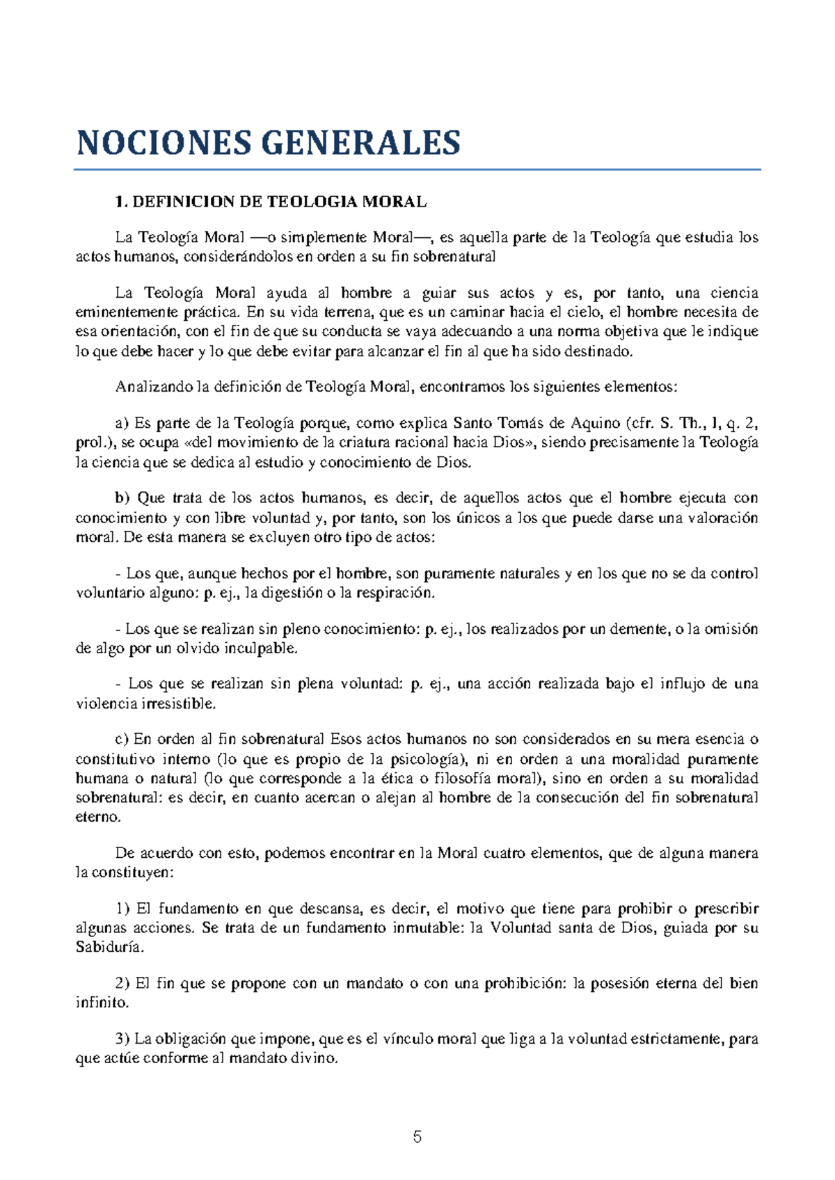 Teología Moral: Definiciones, Importancia y Fuentes (Curso 2) - Studocu