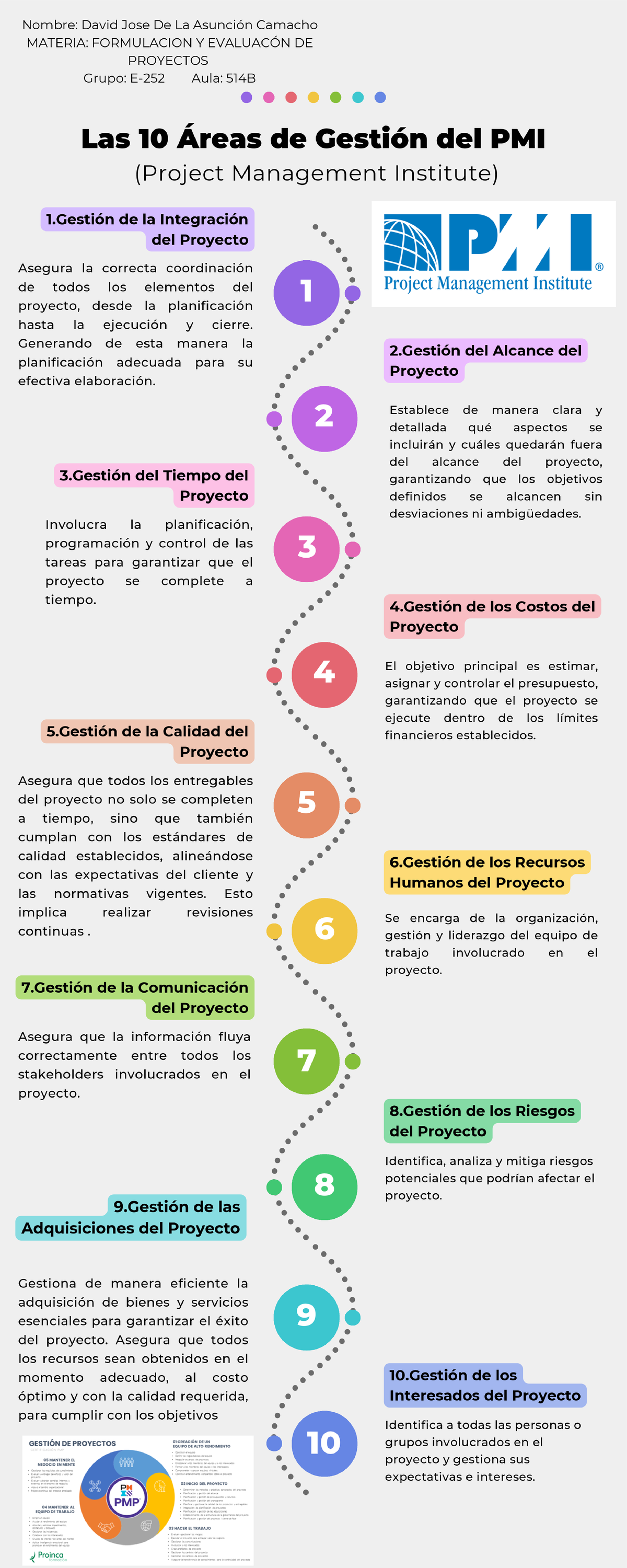 10 Áreas de Gestión del Proyecto según el PMI - FORMULACIÓN DE ...