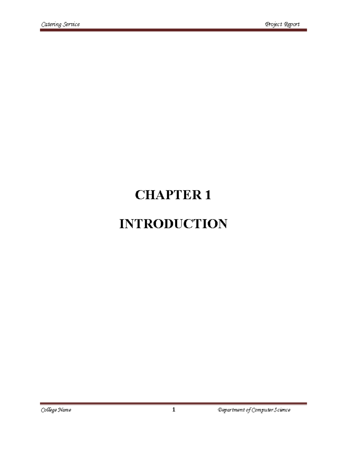 Documentation of Catering Service Management System - CHAPTER 1 INTRODUCTION 1 INTRODUCTION ...