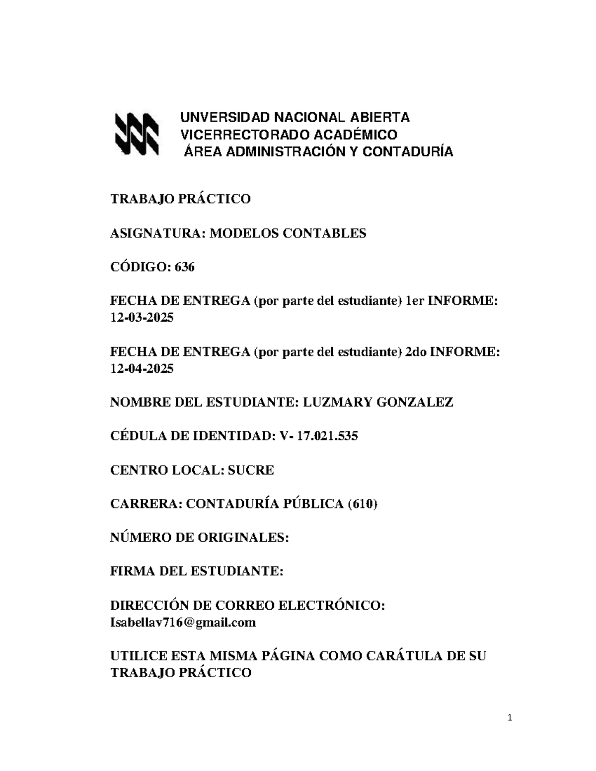 Modelos Contables 636 - Trabajo Práctico y Recomendaciones 2025 - Studocu