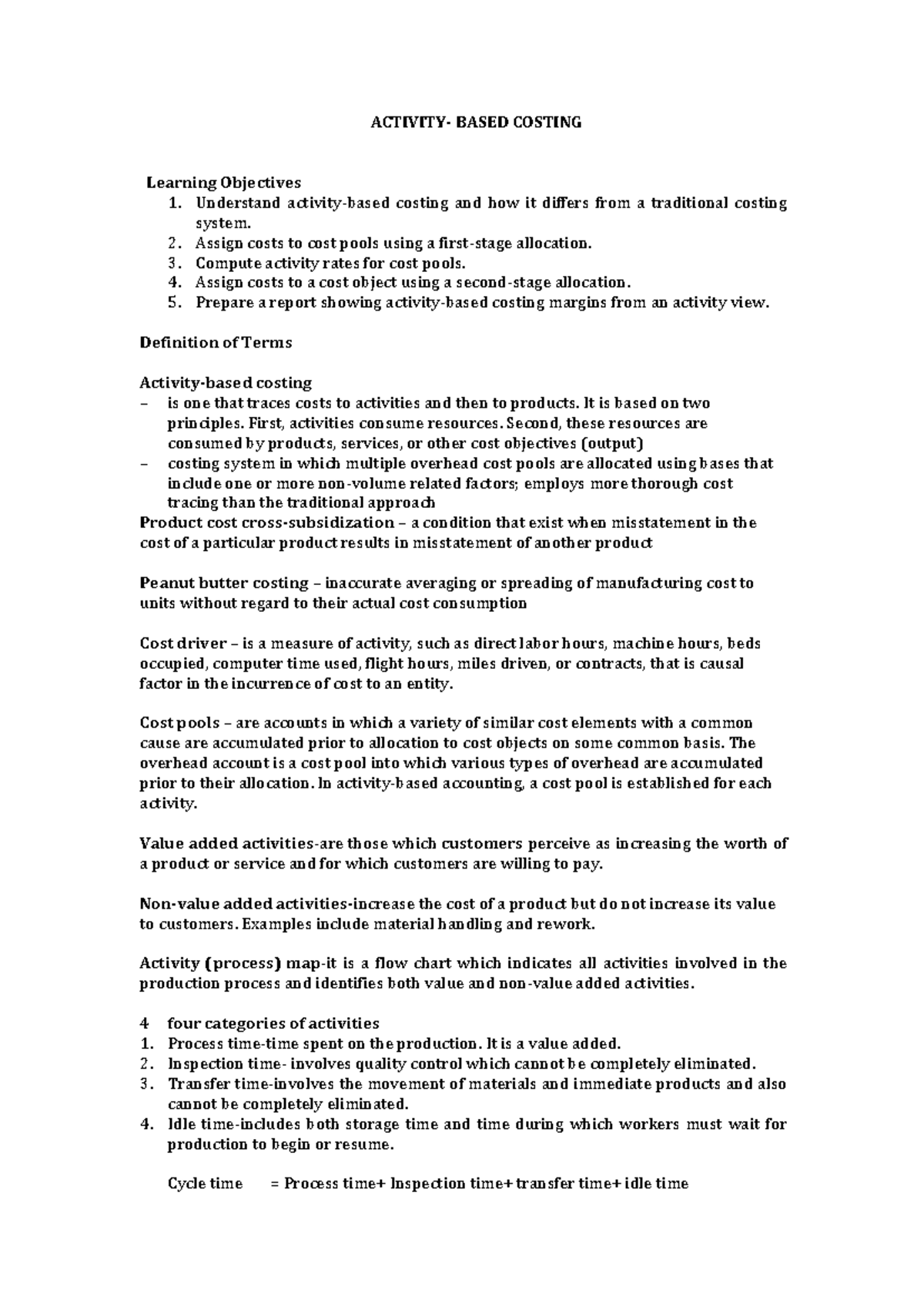 Activity-Based Costing: Key Concepts and Implementation Guide - Studocu