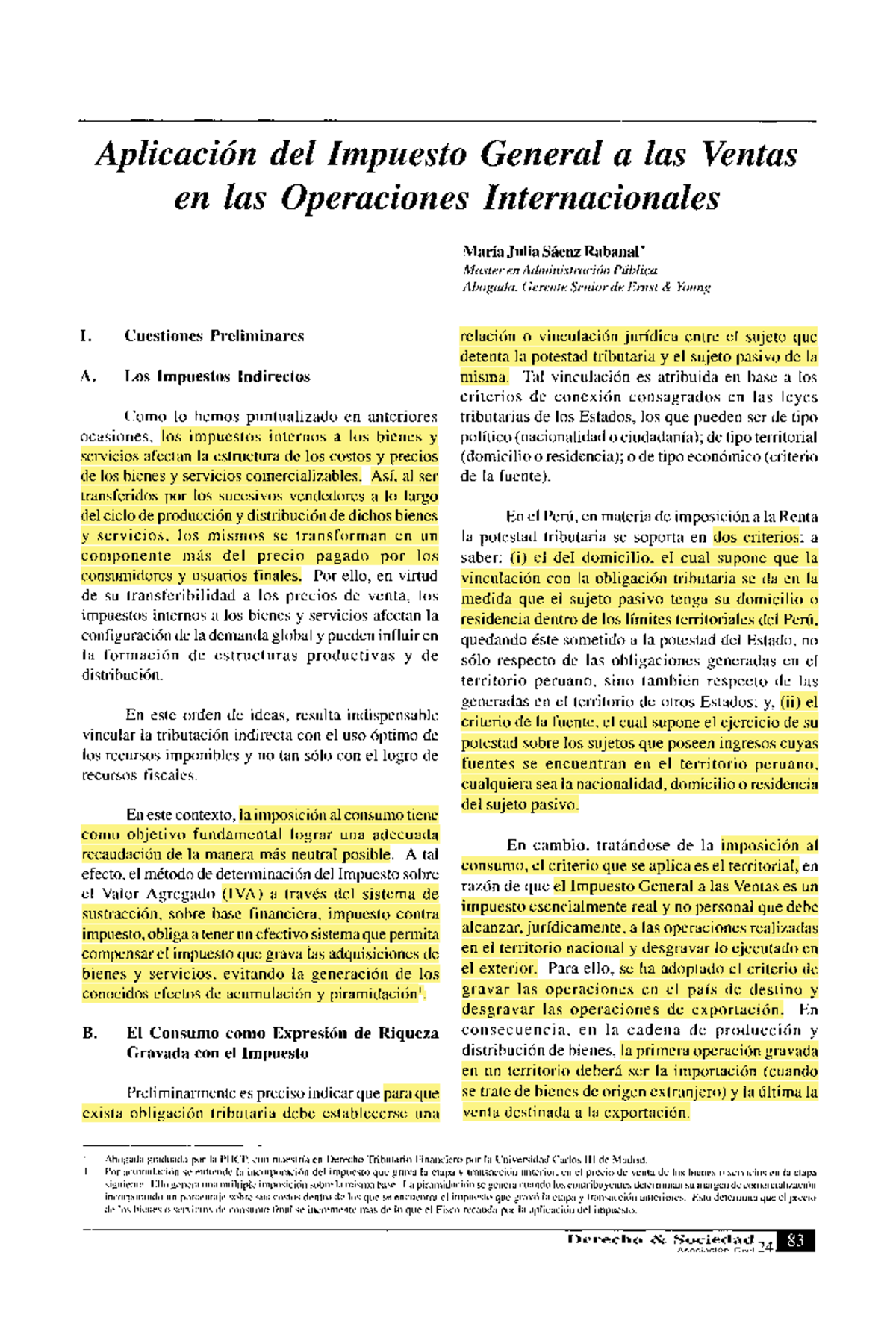 Aplicación del IGV en Operaciones Internacionales - M. Julia Sáenz ...
