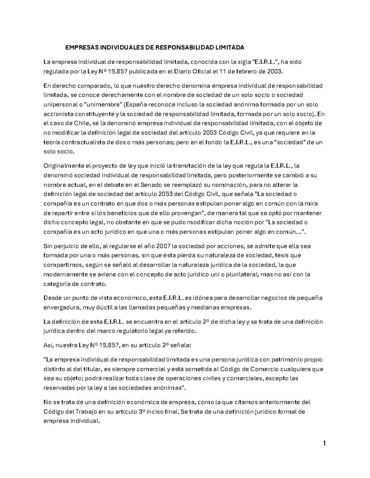 EIRL - Apuntes sobre Empresas Individuales de Responsabilidad Limitada ...