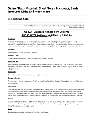 CS402 Quiz-2 File By Vu Topper RM - CS-402 Important Mcq’s For Mid Term !! Solve By Vu-Topper RM ...