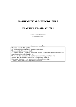 Math Methods - Grade: 10 - Secondary School - Studocu