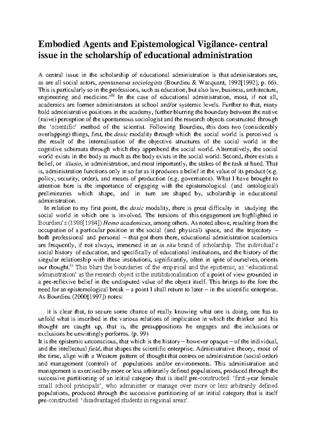 Embodied Agents and Epistemological Vigilance- central issue in the ...