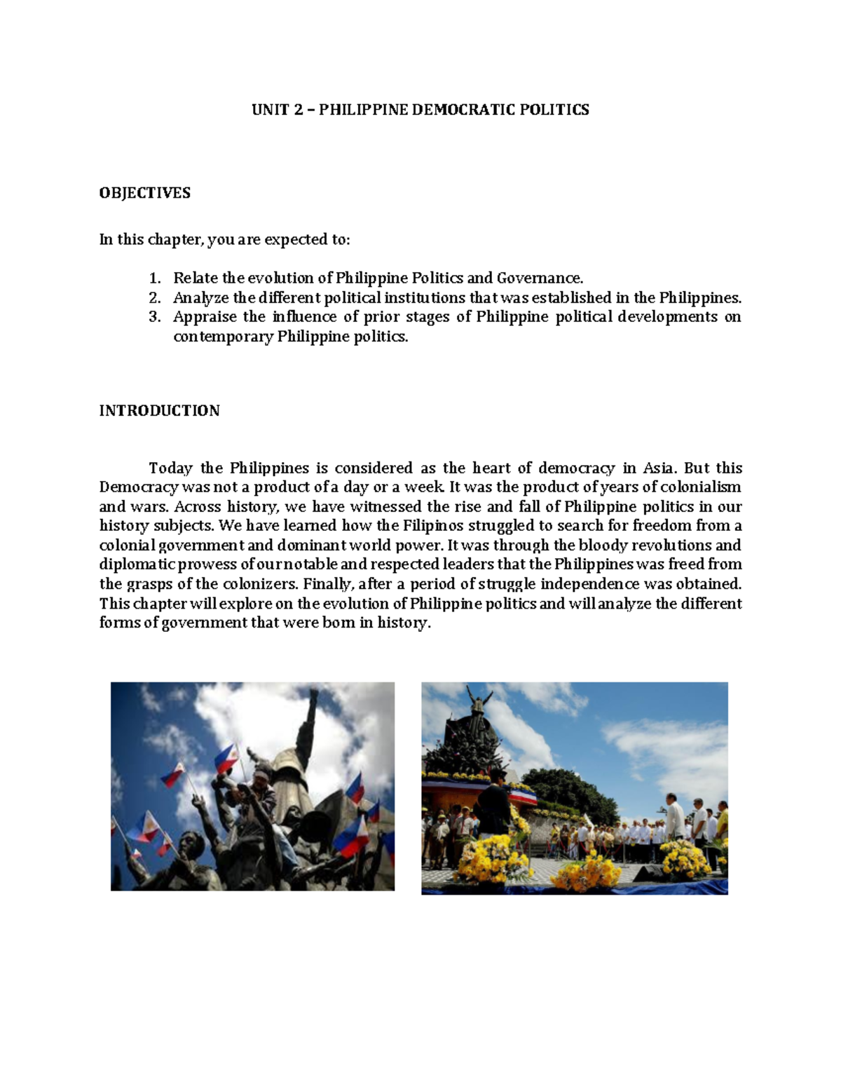 Philippine Democratic Politics - UNIT 2 – PHILIPPINE DEMOCRATIC ...