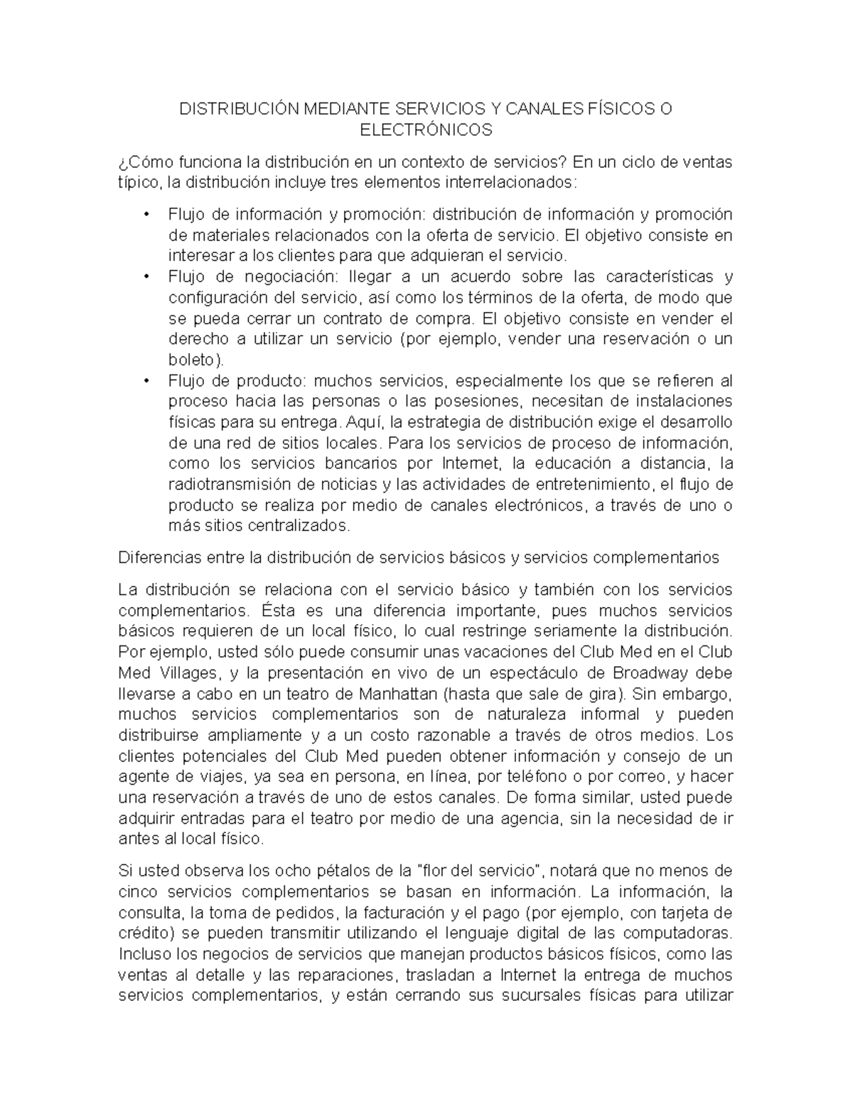 Estrategias de Distribución en Servicios: Canales Físicos y ...