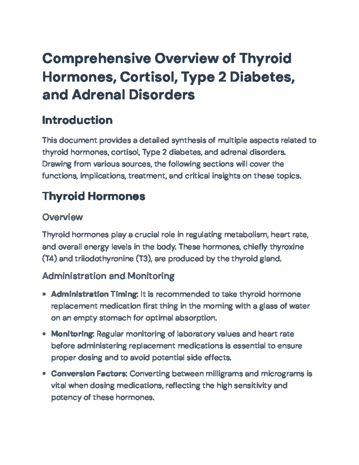 Comprehensive Overview of Thyroid Hormones and Adrenal Disorders ...