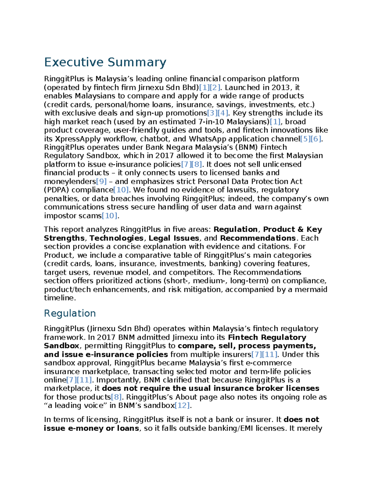 RINGGITPLUS EXECUTIVE SUMMARY: FINTECH ANALYSIS & RECOMMENDATIONS - Studocu