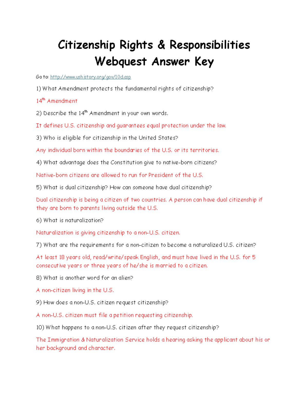 US History 101: Citizenship Rights Webquest Answer Key - Studocu
