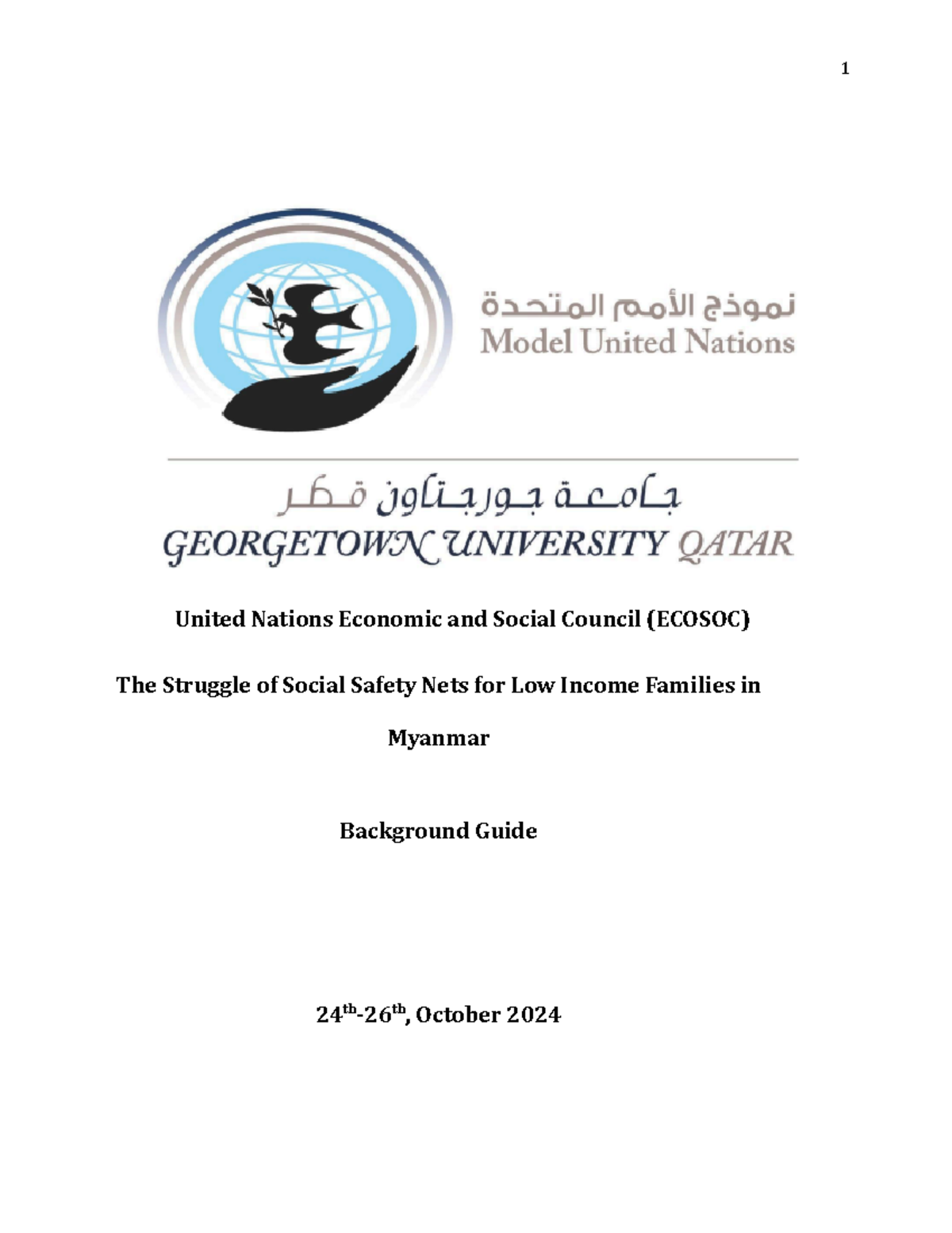Ecosoc Background Guide - The Struggle of Social Safety Nets for Low ...