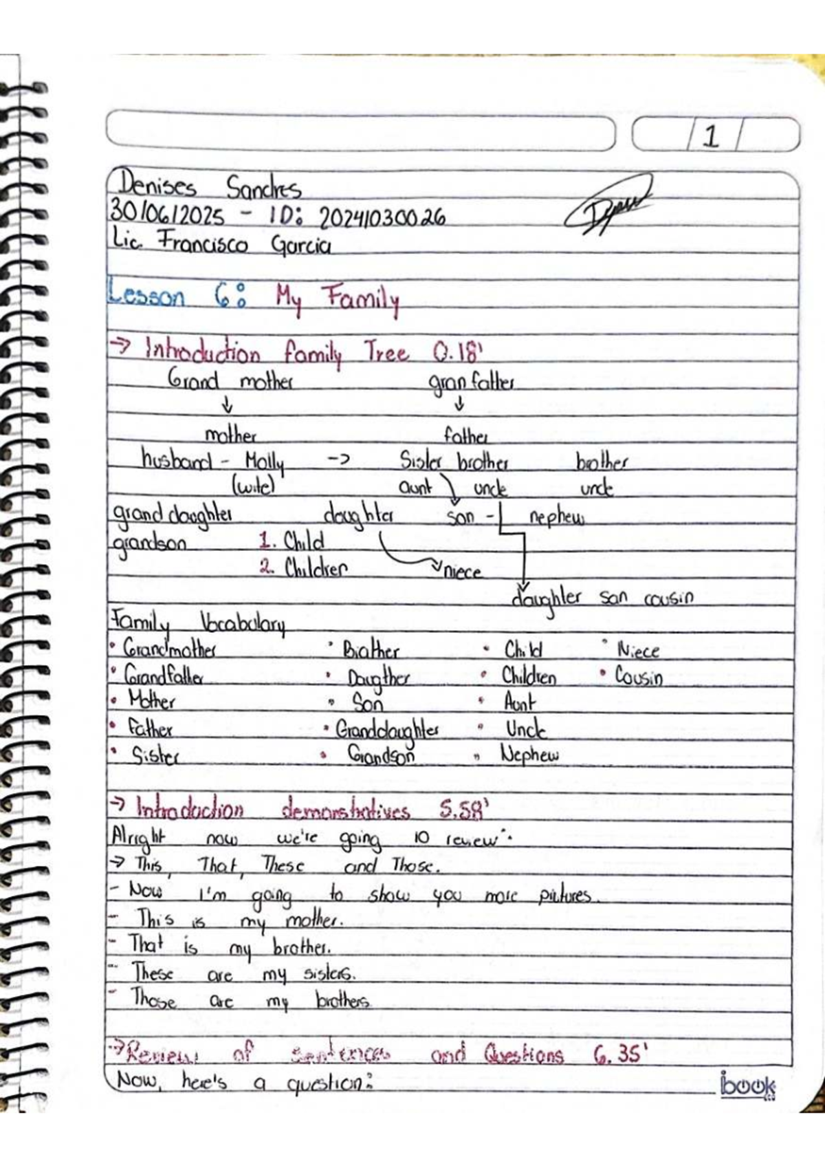 U2T2a23: Lesson 6 - My Family and Vocabulary Review - Studocu