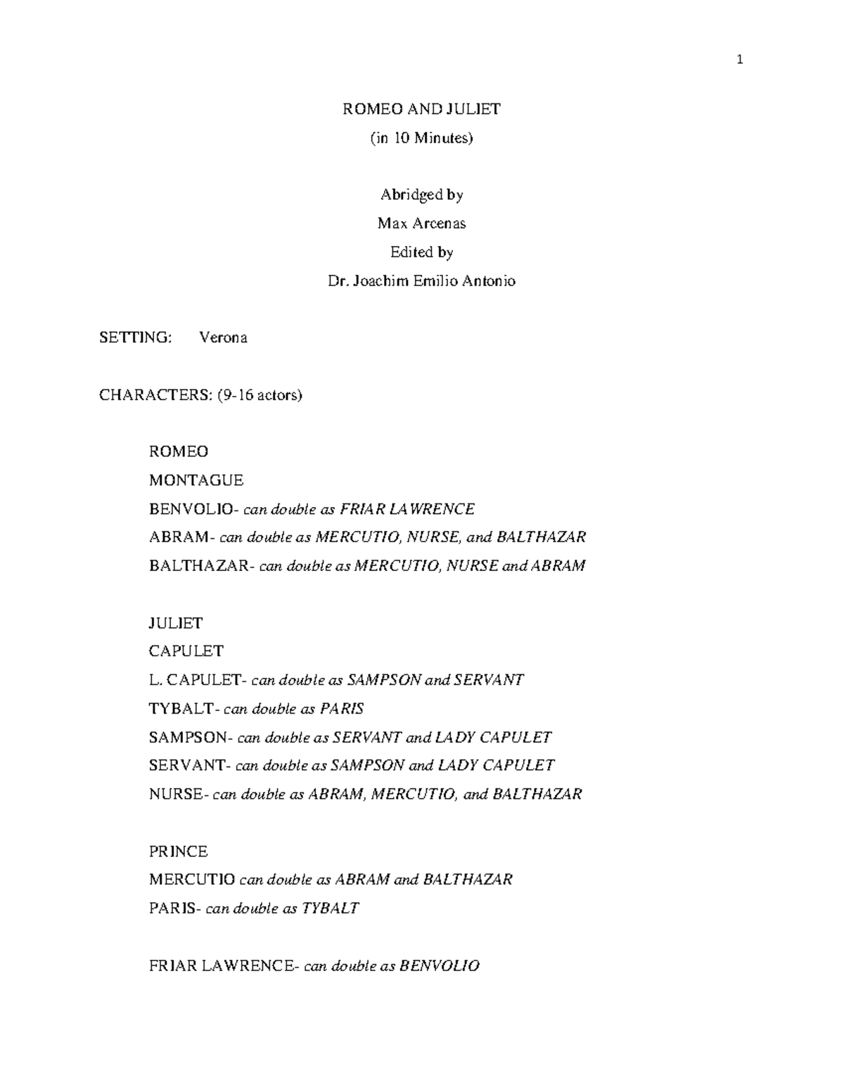 Romeo & Juliet: Abridged Version for Quick Understanding - Studeersnel