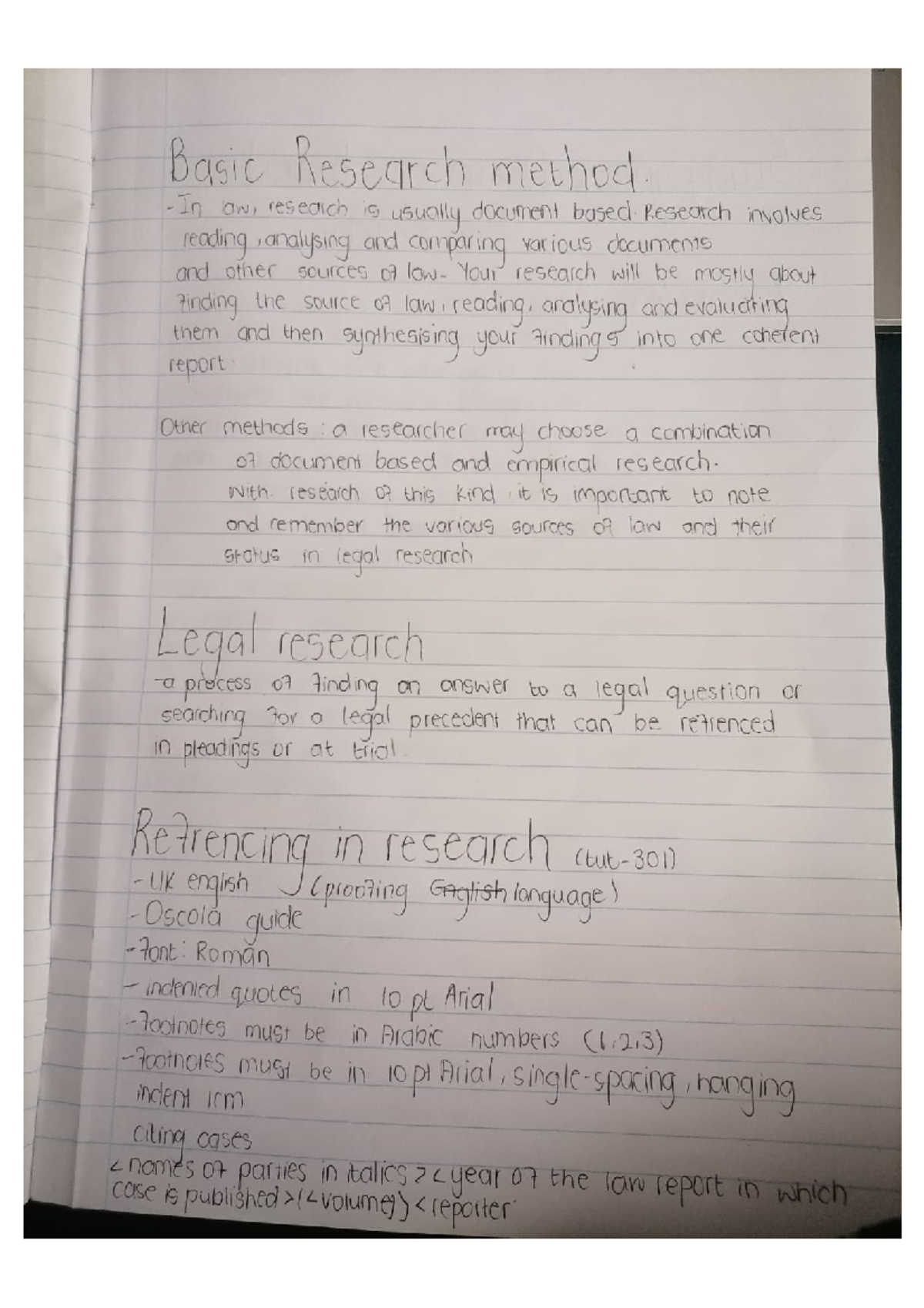 Basic Research Methods in Law: Study Unit 1 Summary - Studocu