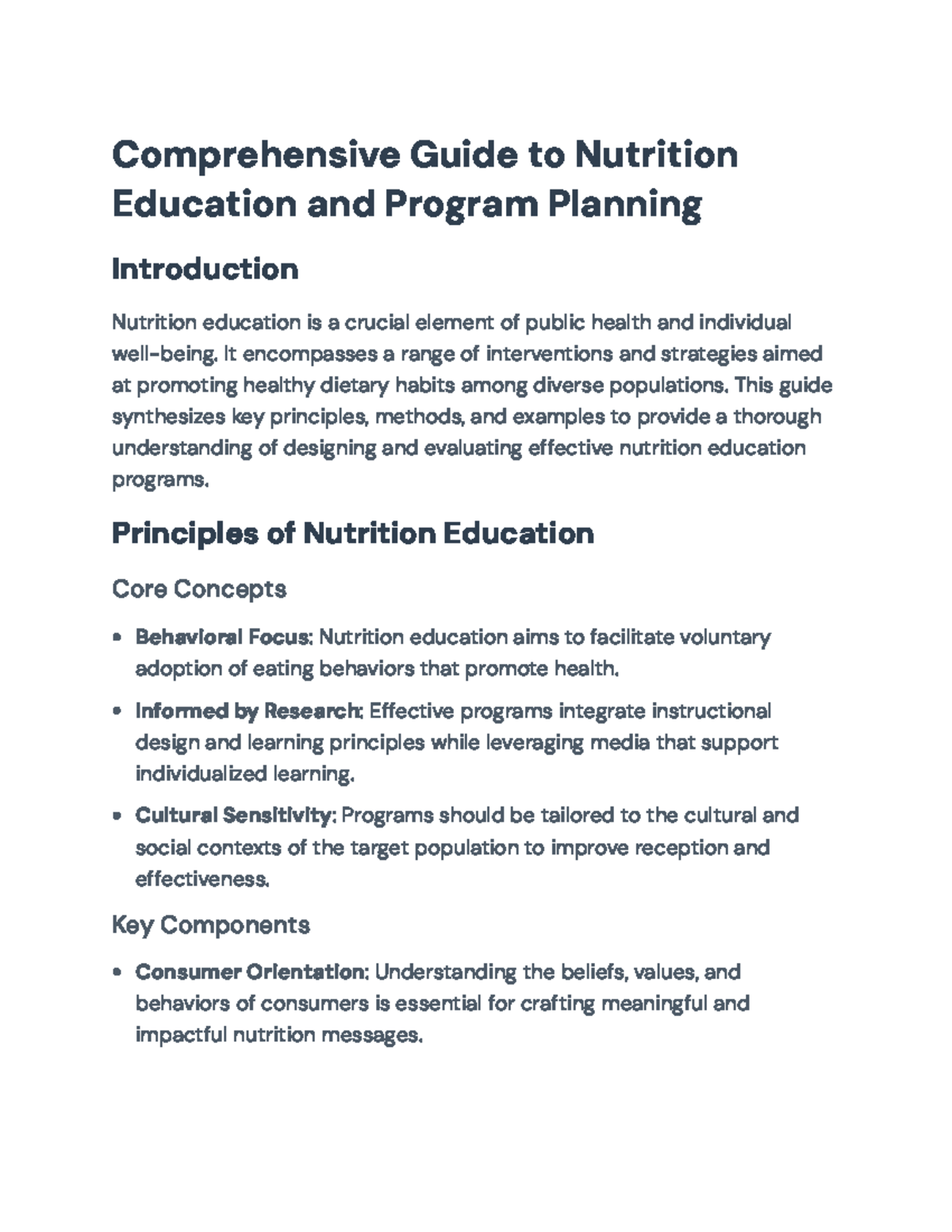 Comprehensive Guide to Developing Nutrition Education Programs ...