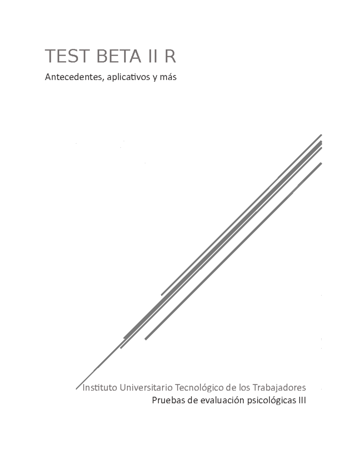 Test Beta II-R: Información y Aplicaciones en Evaluaciones Psicológicas ...