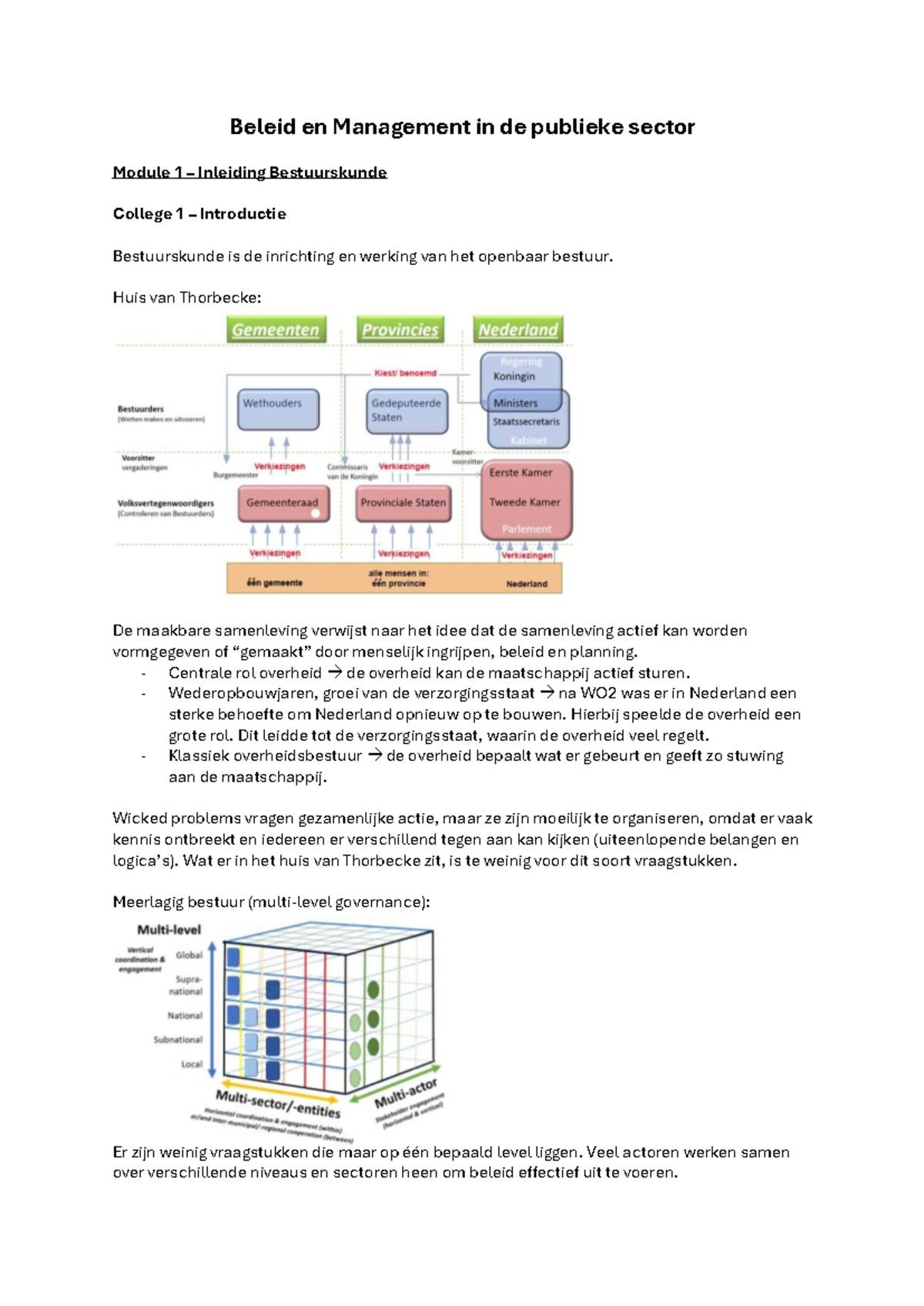 Beleid en Management in de Publieke Sector: Module 1 Introductie ...