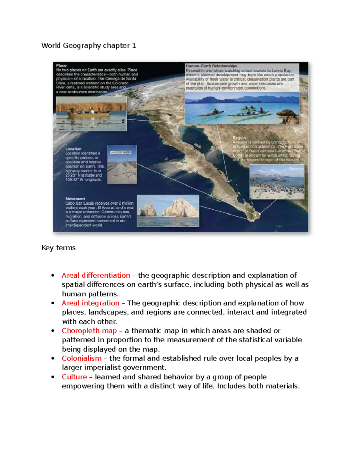 GEO World Geography Chapter 1: Key Terms and Concepts - Studocu