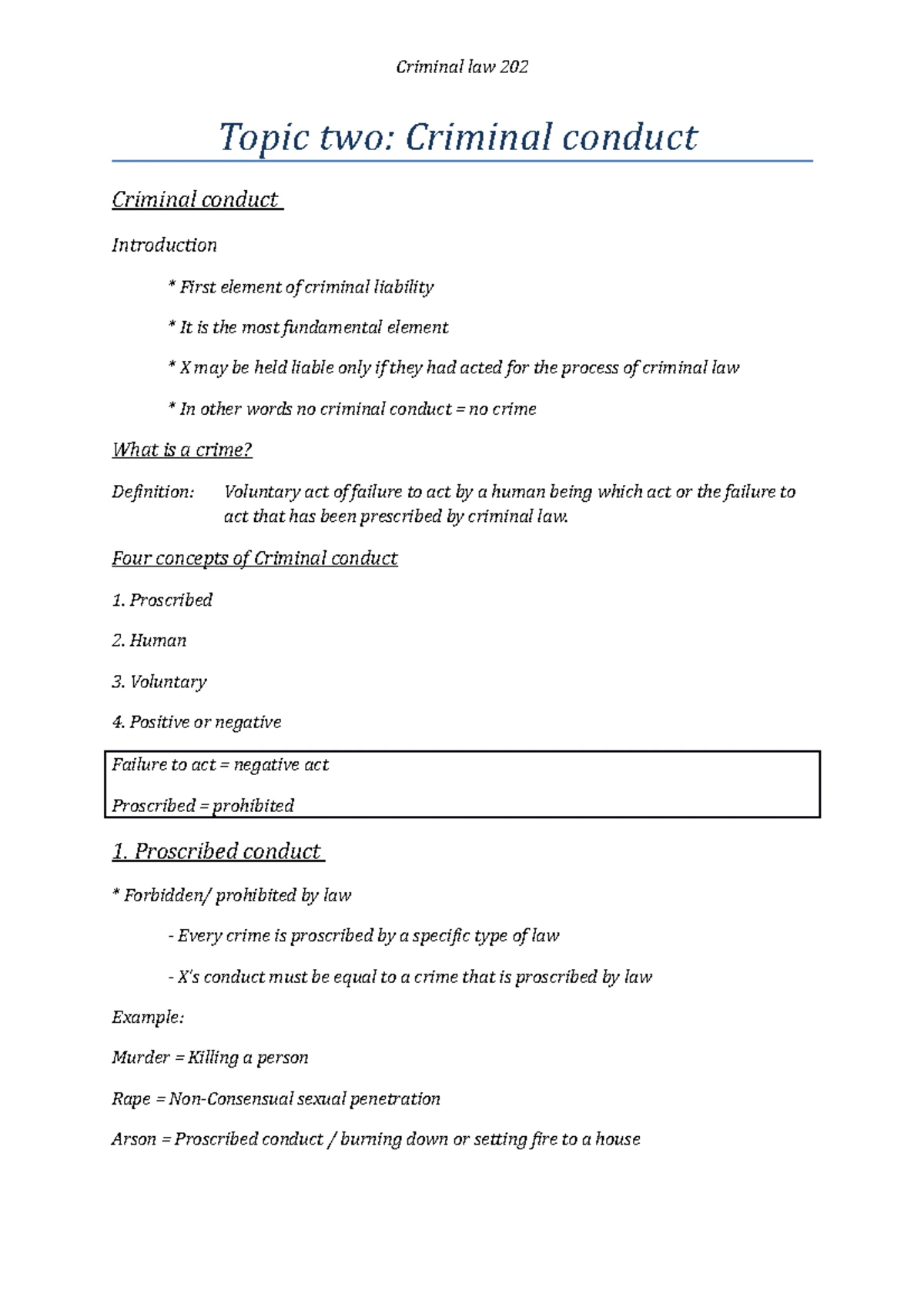 DEL201 - Topic 1: Introduction & Principles of the Law of Delict - Studocu