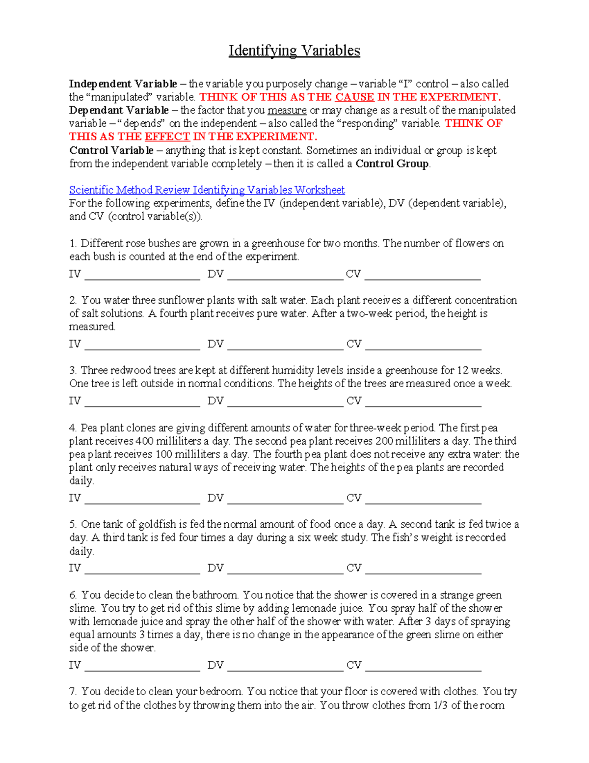 Identifying IV, DV, and CV: Variable Analysis for Experiments - Studocu