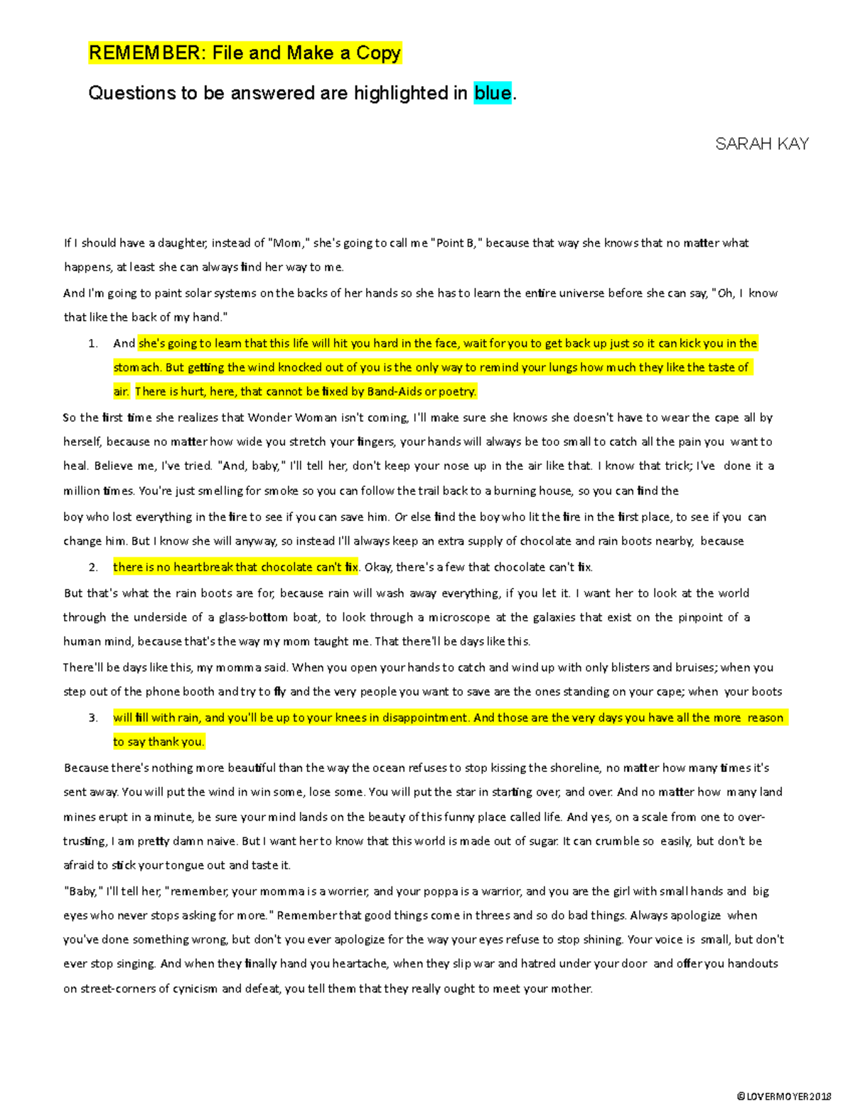 Activity & Discussion Guide for "If I Should Have A Daughter" by S. Kay ...