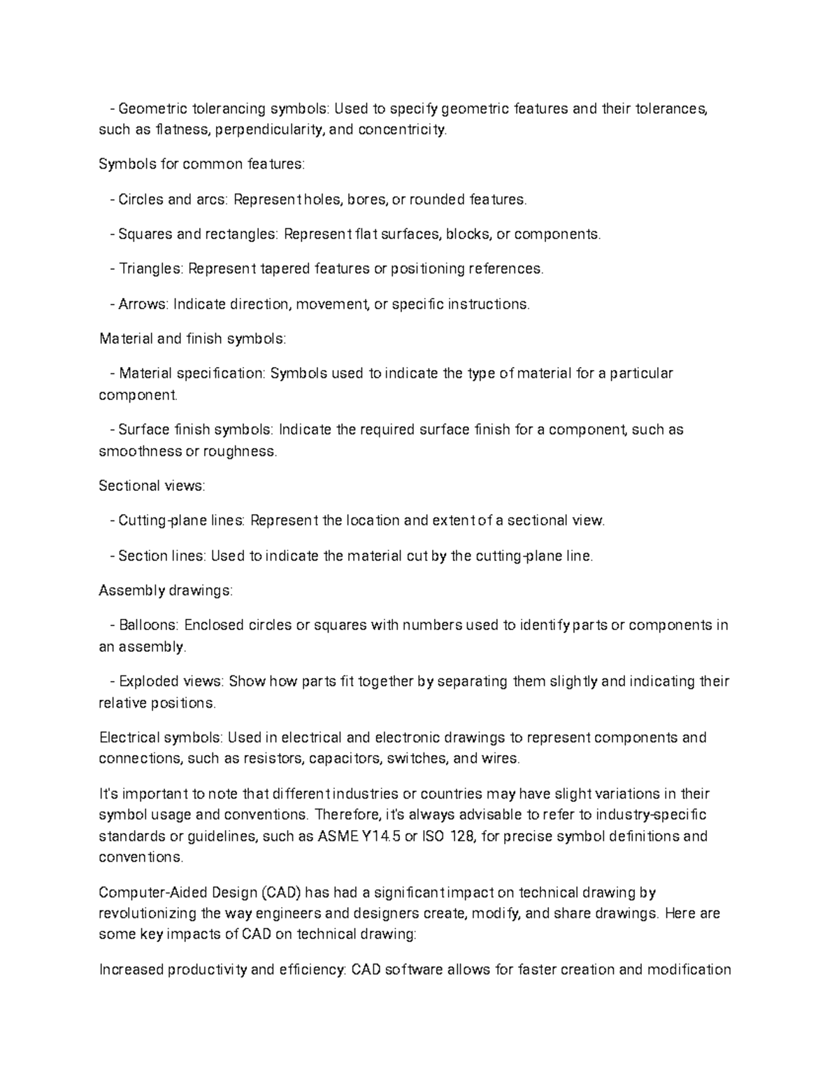 Technical Drawing 8 - Essential Notes on Symbols & Conventions - Studocu