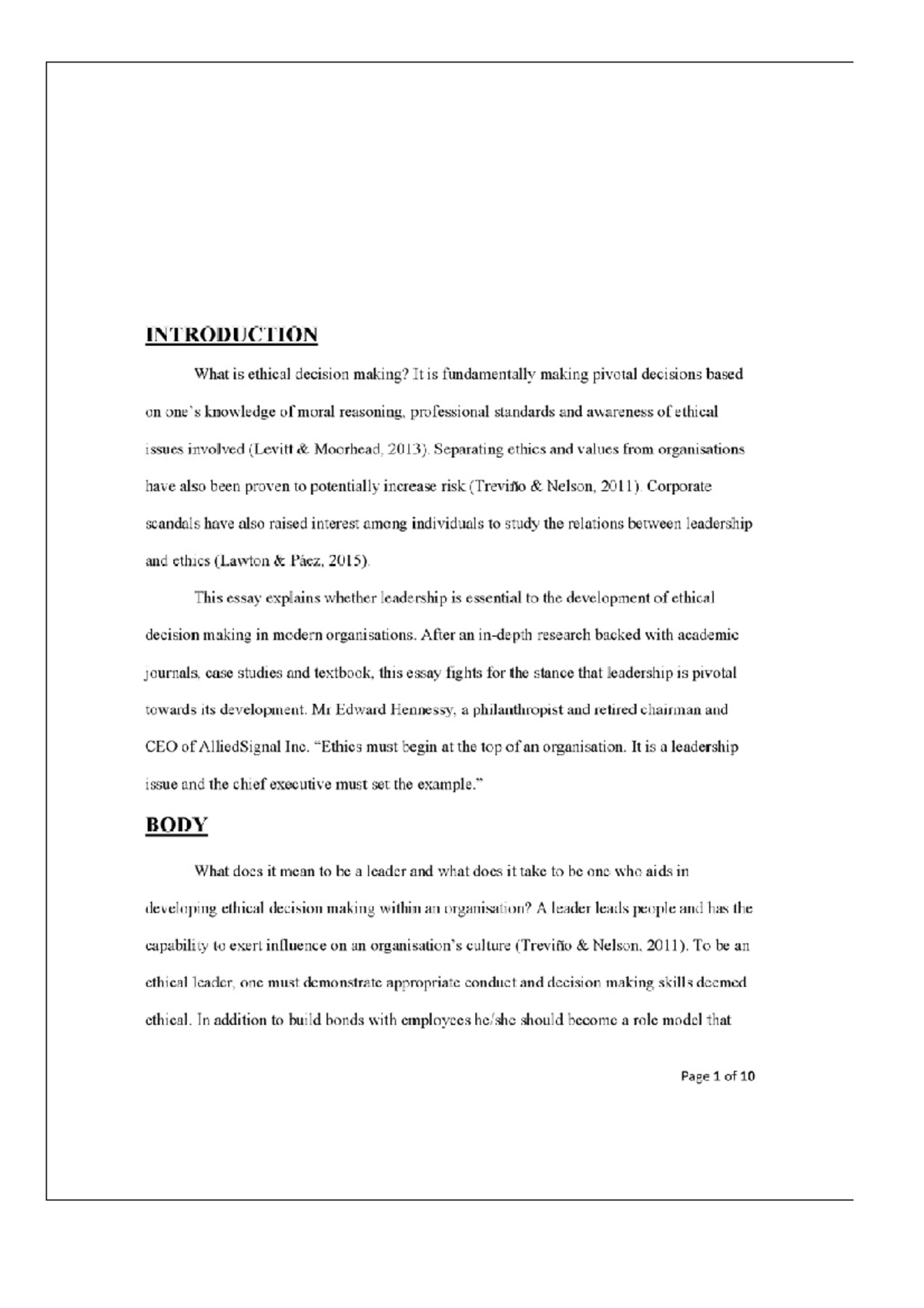 Busm3199 hd essay example - BUSM 3199 - Studocu