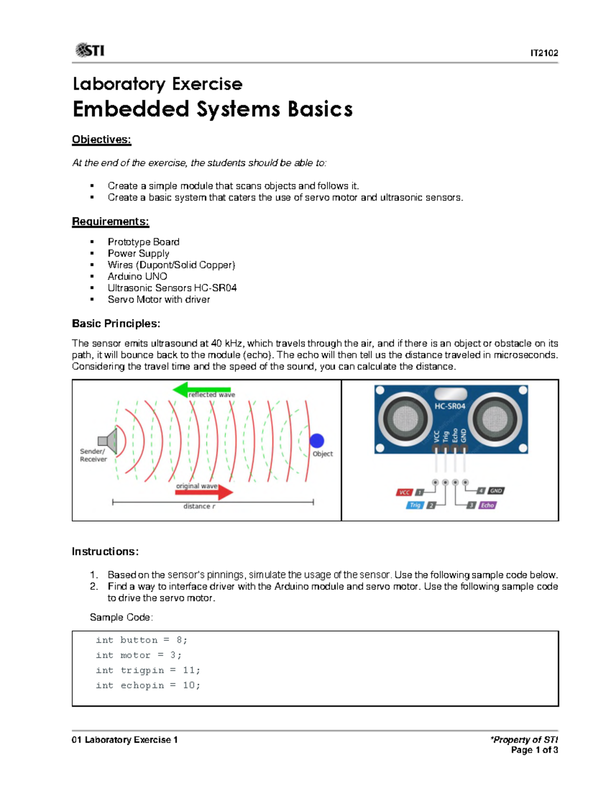 01 Laboratory Exercise 1 e LMS Prelim - IT 01 Laboratory Exercise 1 *Property of STI Page 1 of 3 ...