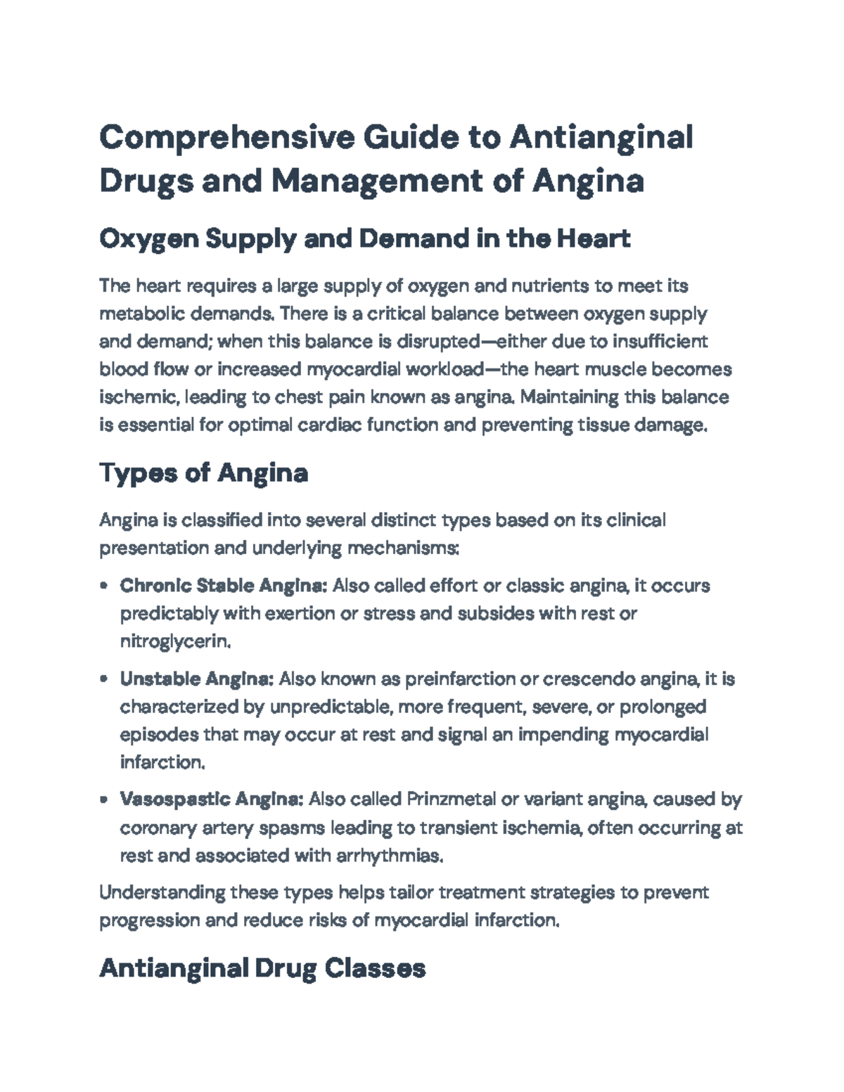 Comprehensive Guide to Antianginal Drugs: Angina Management Strategies ...