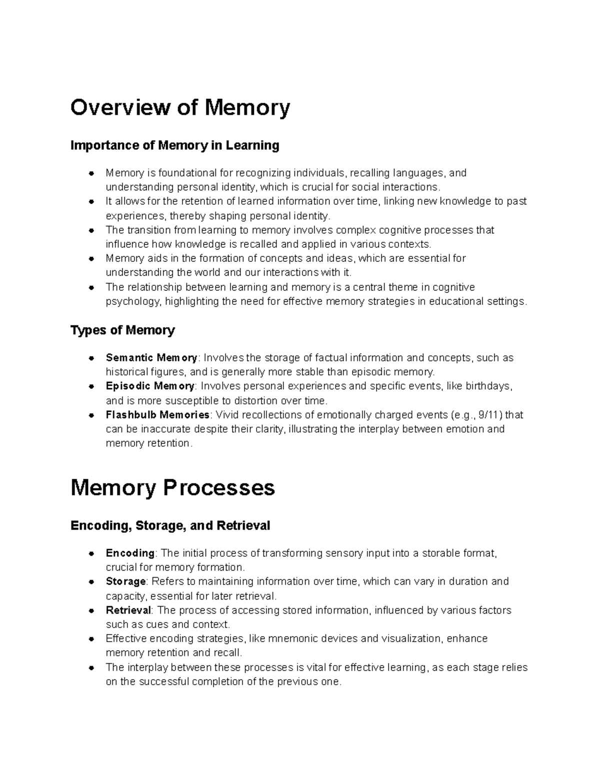 Memory and Learning: Strategies, Processes, and Types Explained (PSY ...
