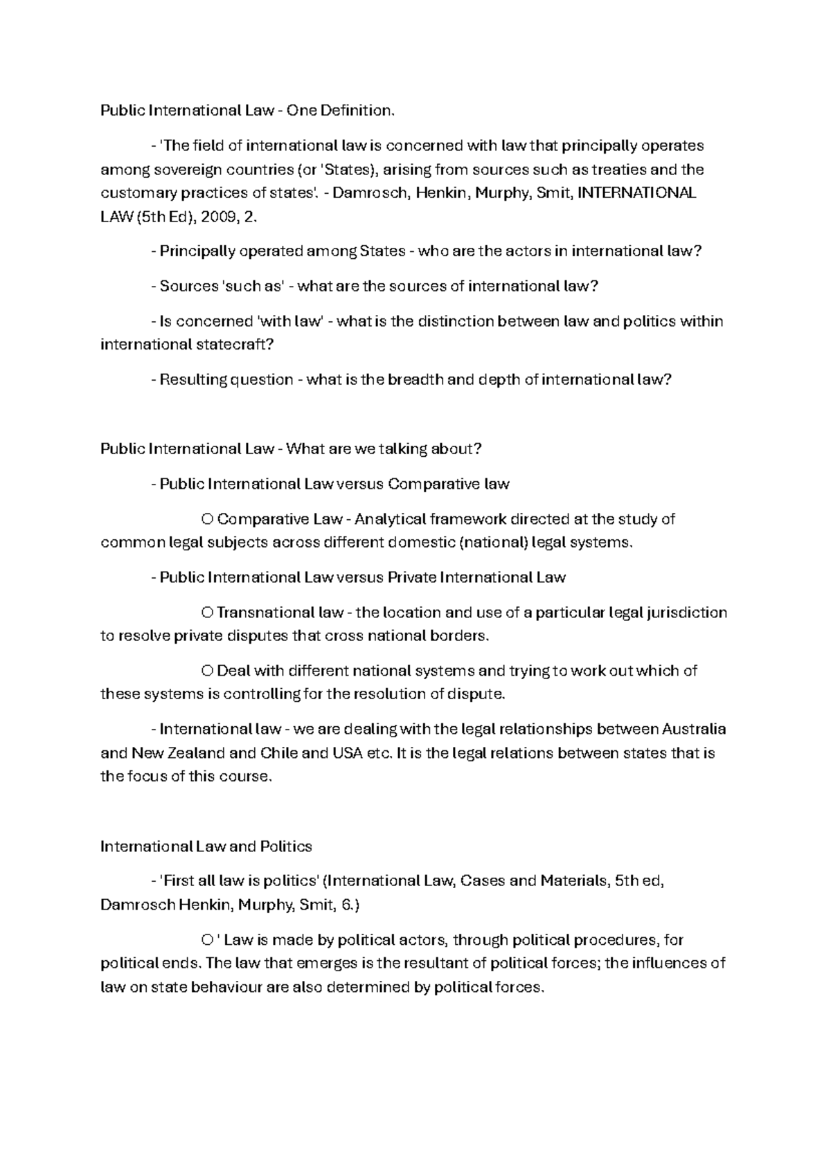 Public International Law 101: Key Concepts and Sources Explained - Studocu