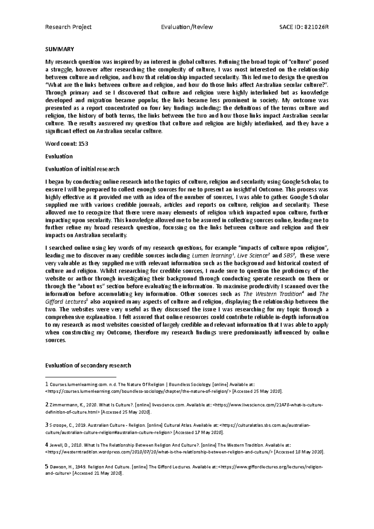 821026 R 2RPB10-AT3- Evaluation final - SUMMARY My research question ...