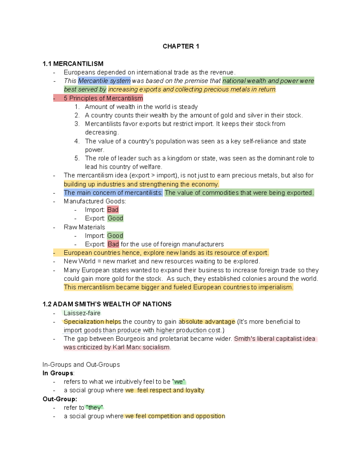 IBT 101: Chapter 1 - Mercantilism and International Trade Principles ...