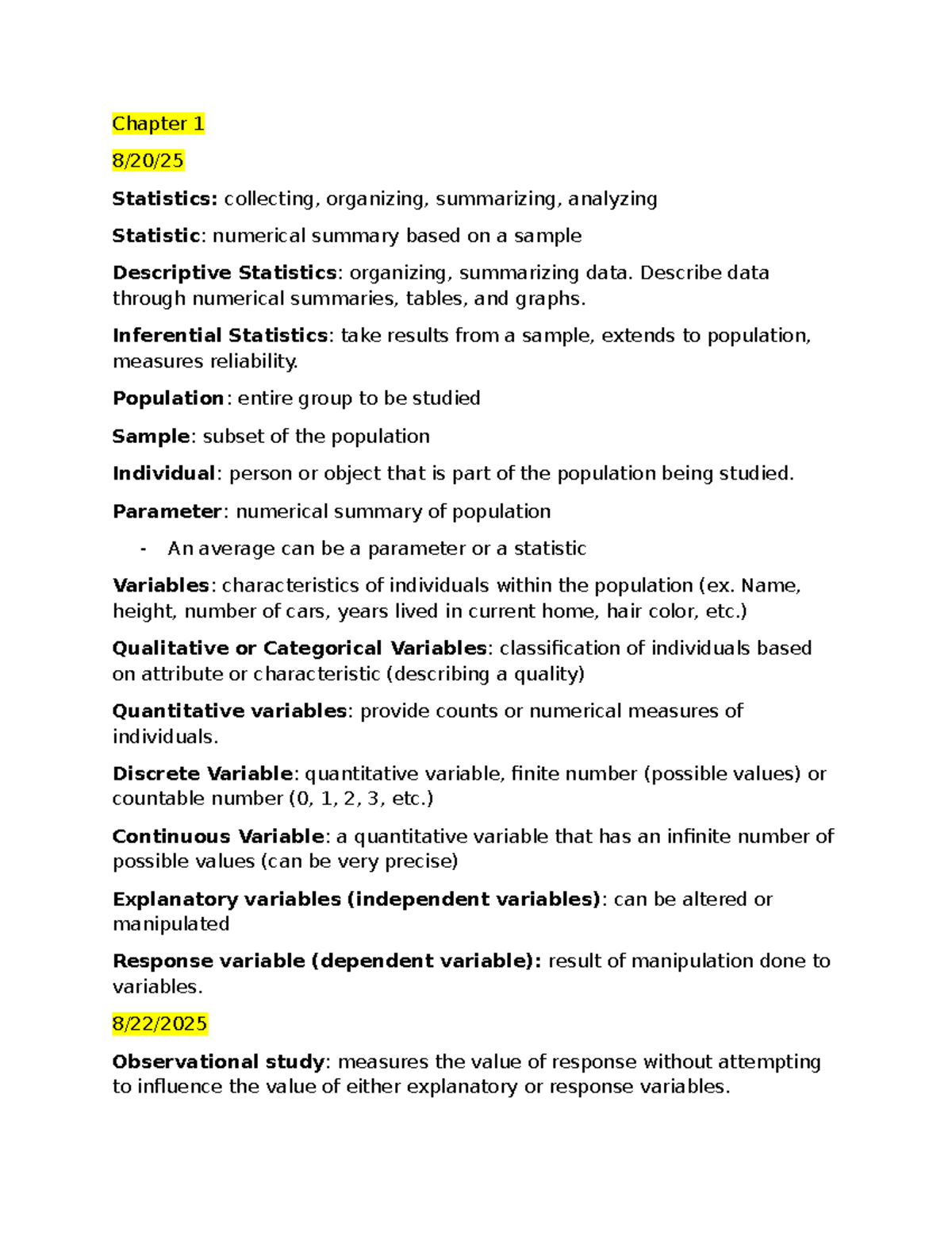 Chapter 1-5 Stats Notes: Collecting, Analyzing, and Summarizing Data ...