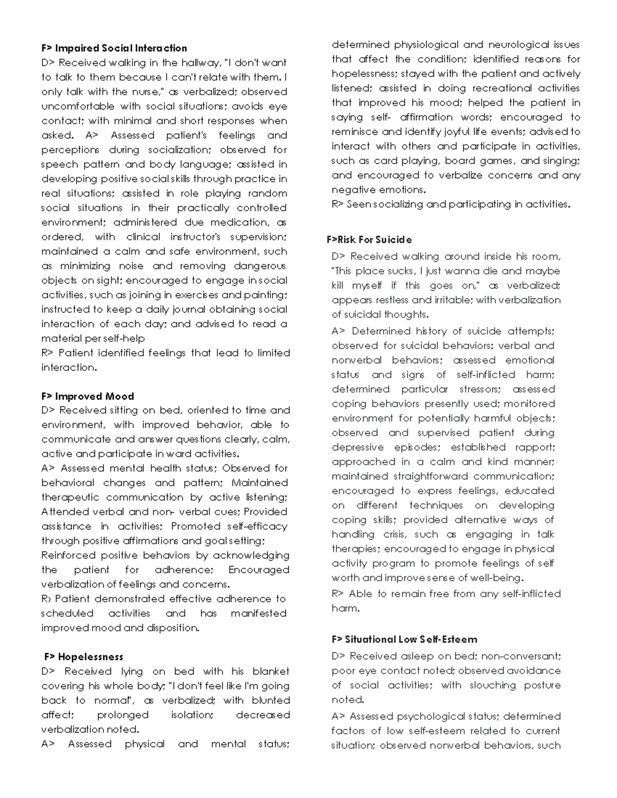 Psych-FDAR: Strategies for Enhancing Social Interaction and Coping ...