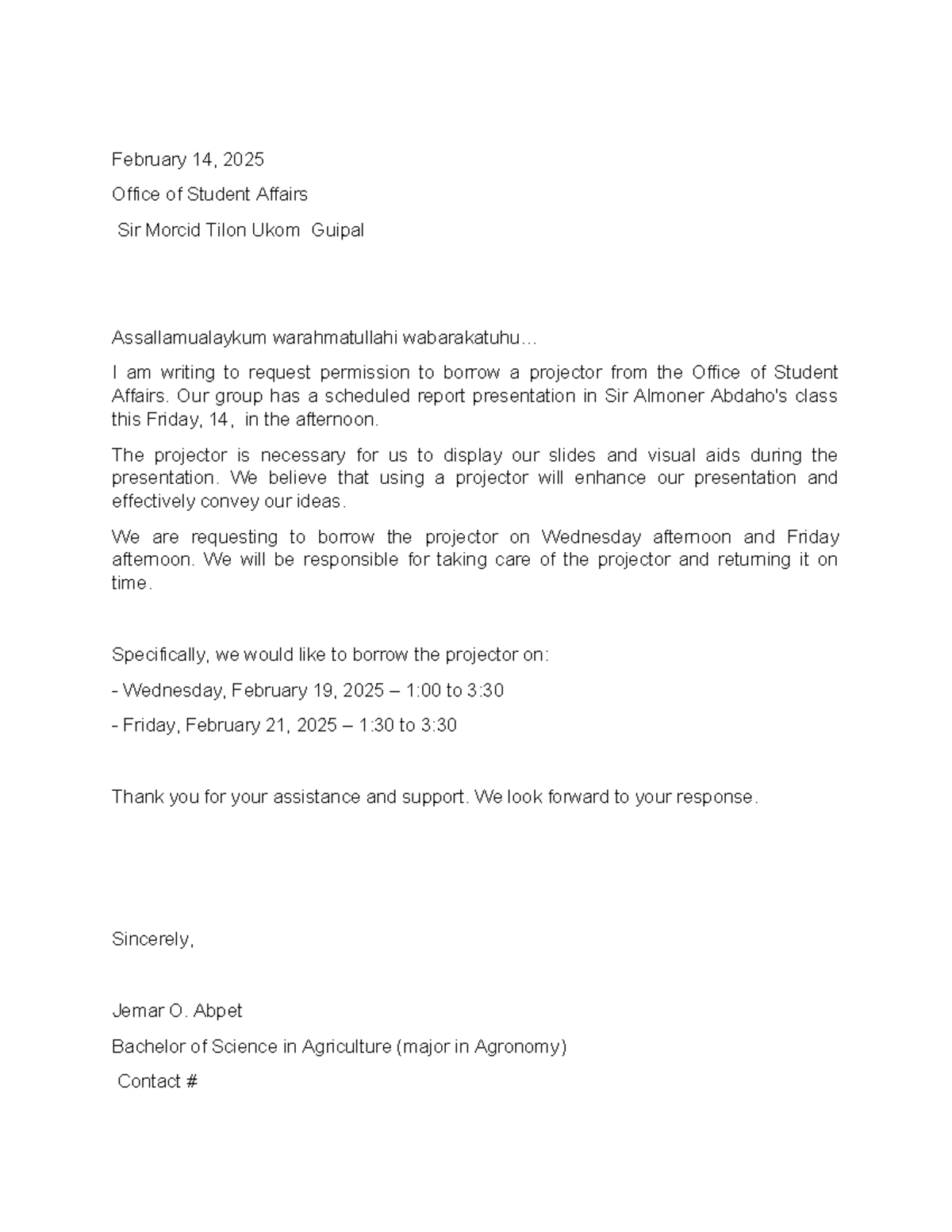 Projector - How to make letter - February 14, 2025 Office of Student ...