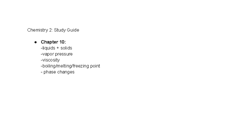 Chemistry 2: Final Exam Study Guide on Phase Changes & Kinetics - Studocu