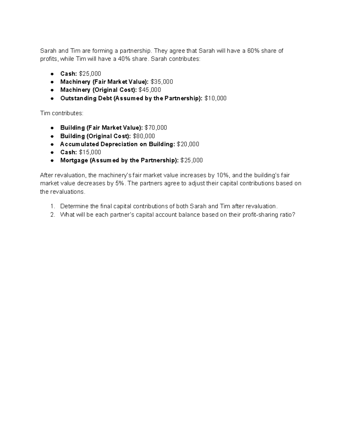 PF - Q2 - Partnership Formation in Basic Accounting Analysis - Studocu