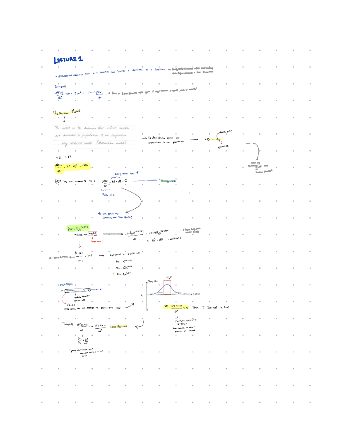 MATH 228 Lecture 1 - Differential Equations and Models Notes - Studocu