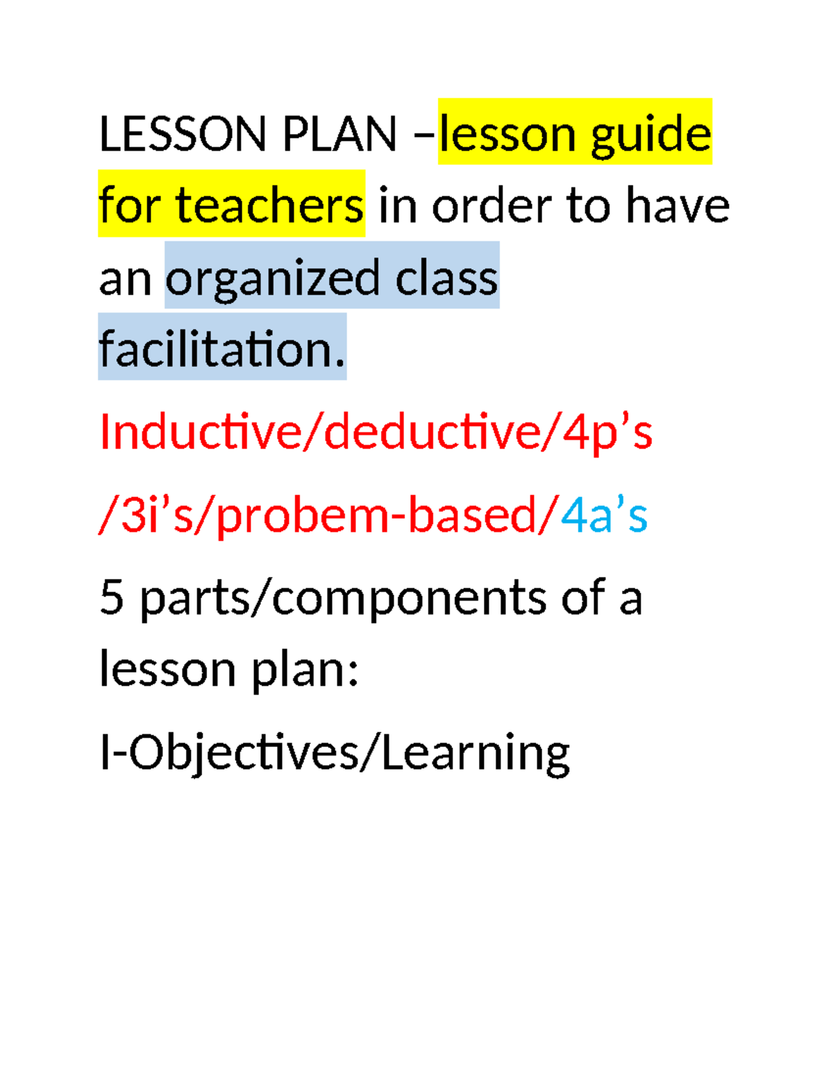 Lesson Plan Guide for Teachers: Effective Class Facilitation Strategies ...