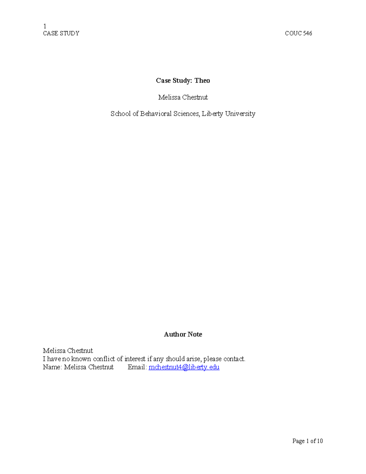 Case Study: Theo - COUC 546 Analysis on PTSD in a Child - Studocu
