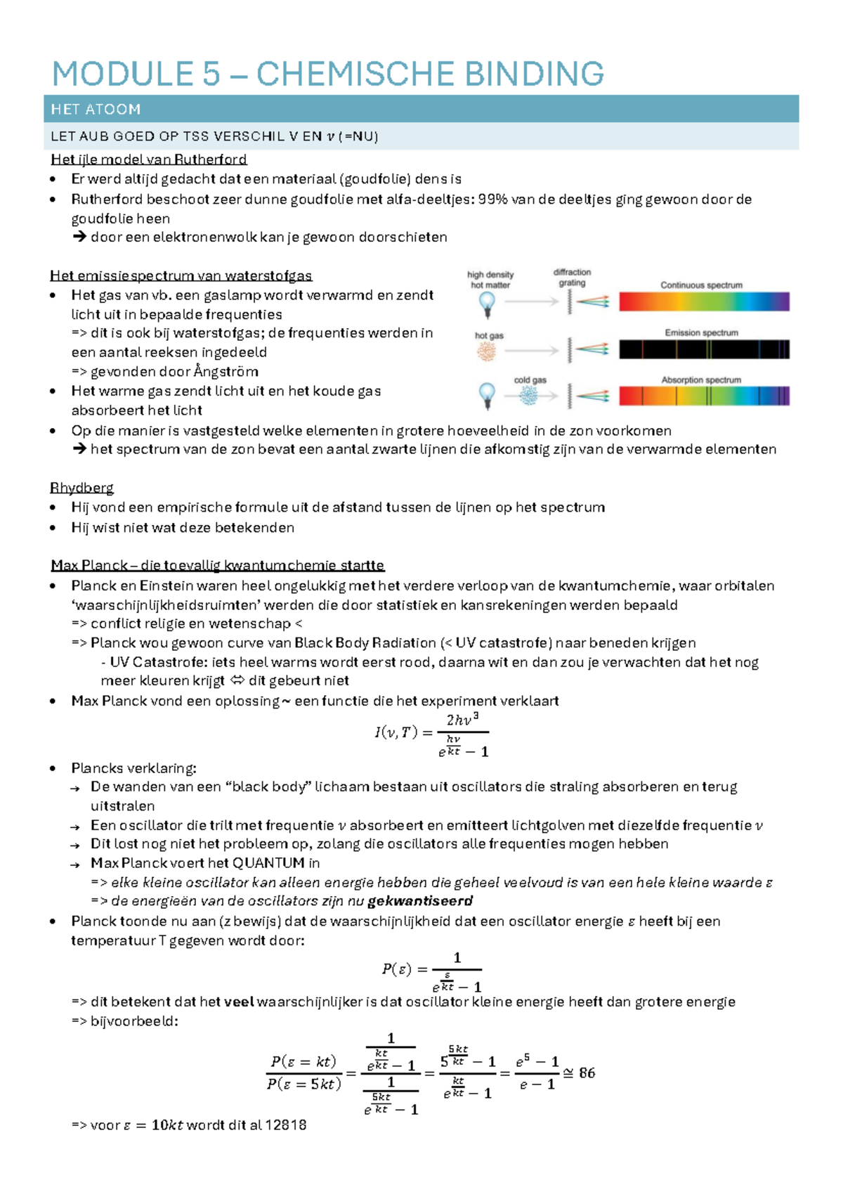 Chemie Module 5: Samenvatting van Chemische Binding en Atoomstructuur ...