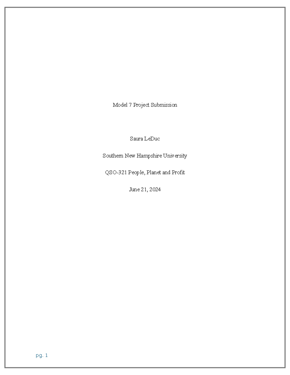 QSO-321 Model 7 Project: Exploring the Triple Bottom Line Approach ...