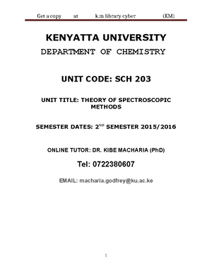 Lesson 1 BCH2101 Notes - BCH2101 INTRODUCTION TO CLASSICAL ANALYSIS AND ...