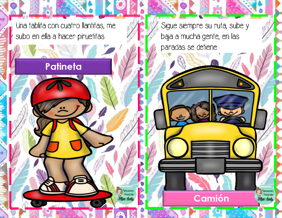 Adivinanzas Medios de Transporte Miss Lesly Gratuito - Camión Patineta ...