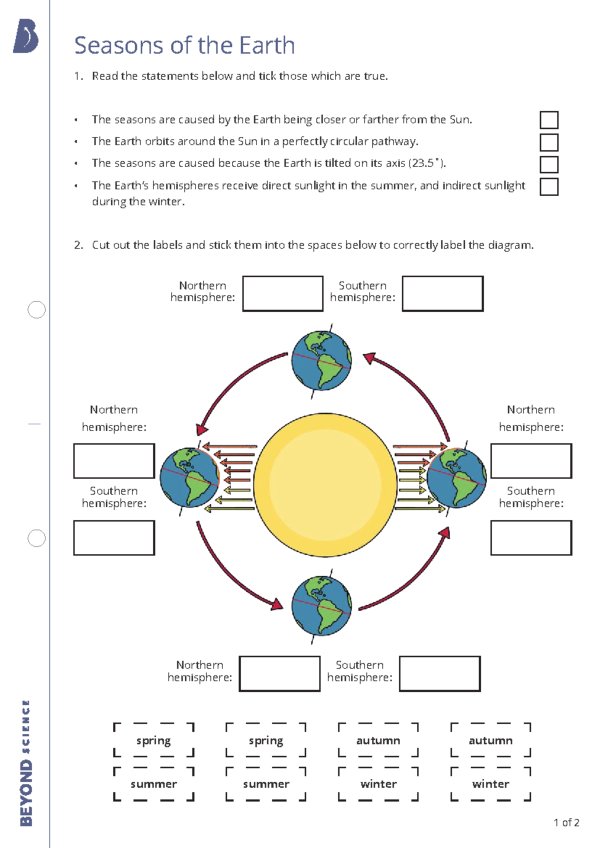 Seasons of the Earth: Understanding Earth's Tilt and Orbit - Studocu