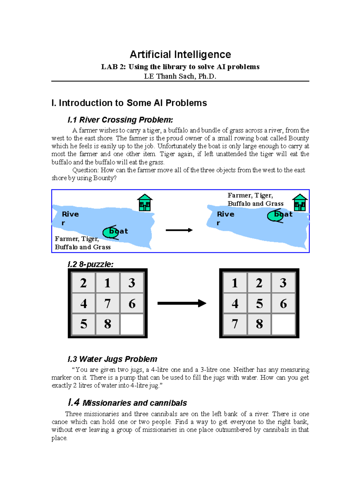 LAB 2: Solving AI Problems with River Crossing and More - Studocu