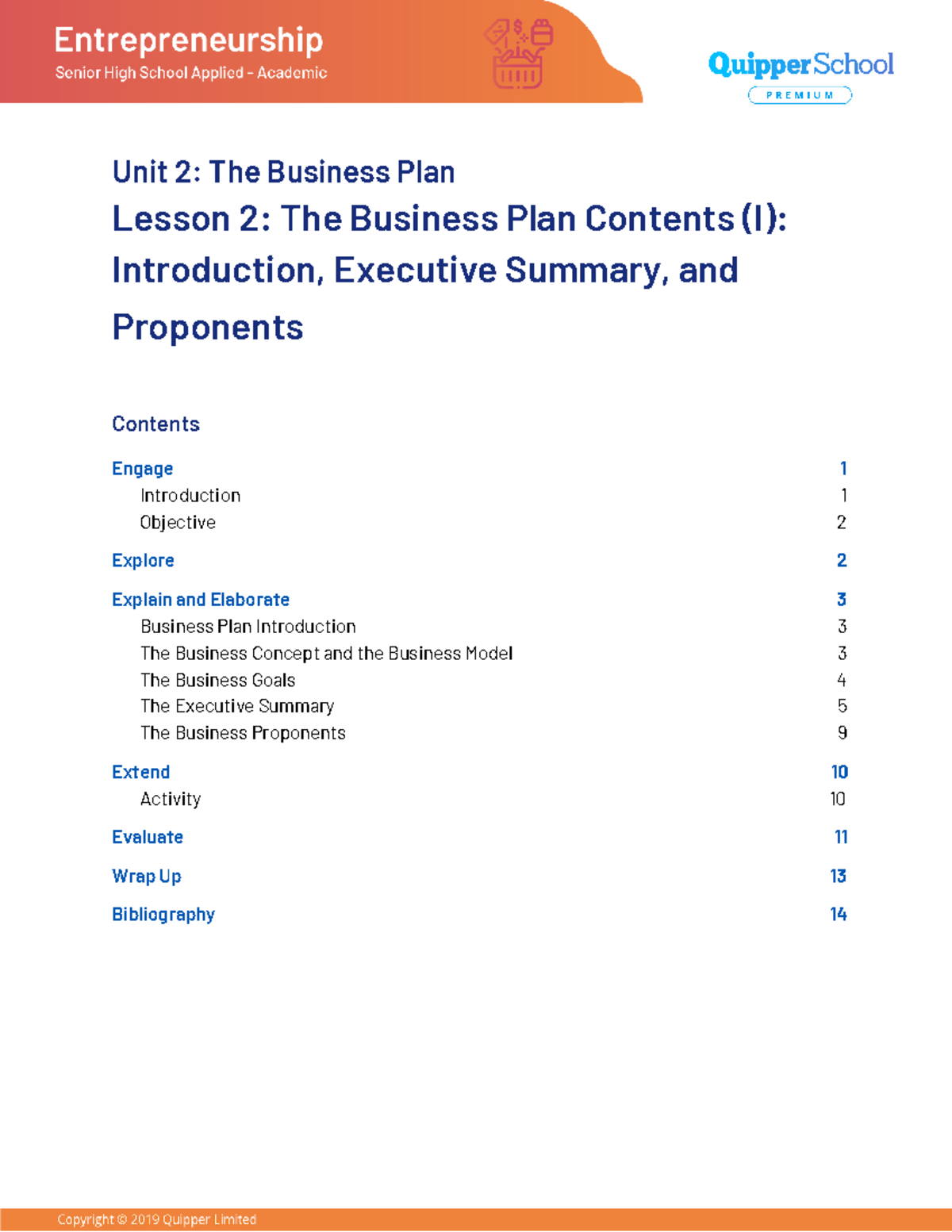 ENT SG Unit 2 Lesson 2: Business Plan Overview and Key Components - Studocu