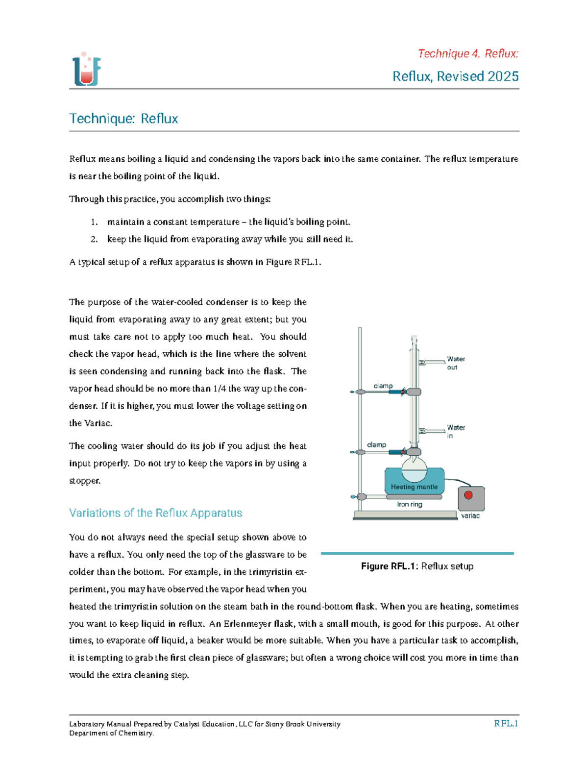 RFL.1 Reflux Technique: Understanding Boiling and Condensation - Studocu